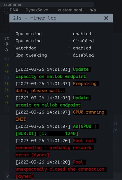 Srbminer Mining Dynex To Node R Gpumining