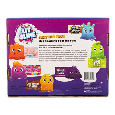 Lit Slime Fidget Putty Texture Pack Sampler Box 6 Jars Showcase
