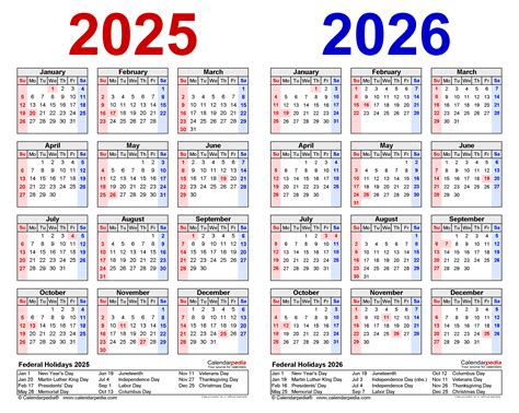 2025 2026 Two Year Calendar Free Printable Word Templates