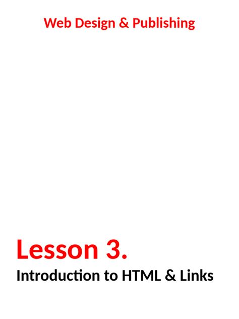 Lesson 3 Week 3 Pdf Html Html Element
