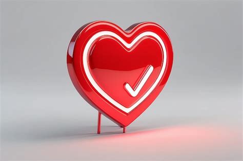 Premium Photo Like Heart Icon On A Red Pin Isolated On White