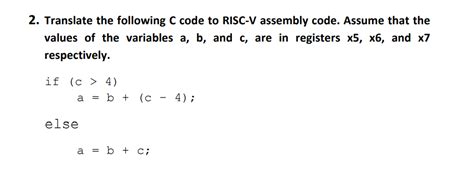 Solved Translate The Following C ﻿code To ﻿risc V ﻿assembly