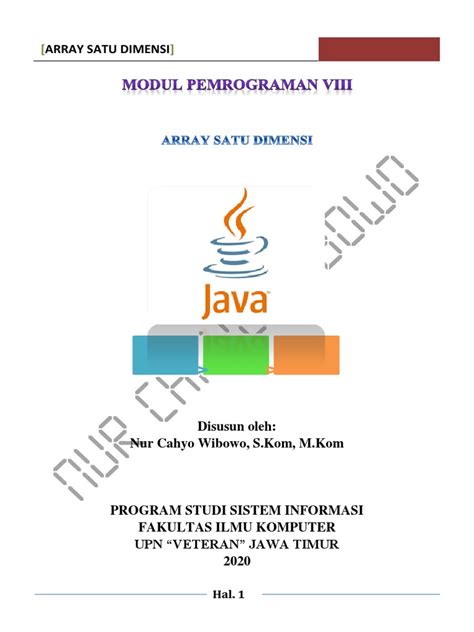 Modul 8 Array Satu Dimensi Pdf