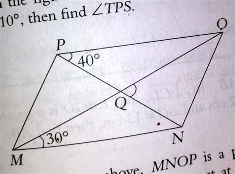 solved in the given figure mnop is a parallelogram diagonal mo and