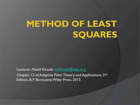 PDF Methods Of Least Squares