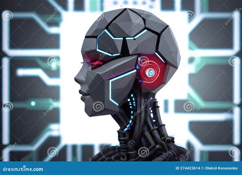 Evil Artificial Intelligence Humanoid Alien Robot Robot With Artificial Intelligence Stock