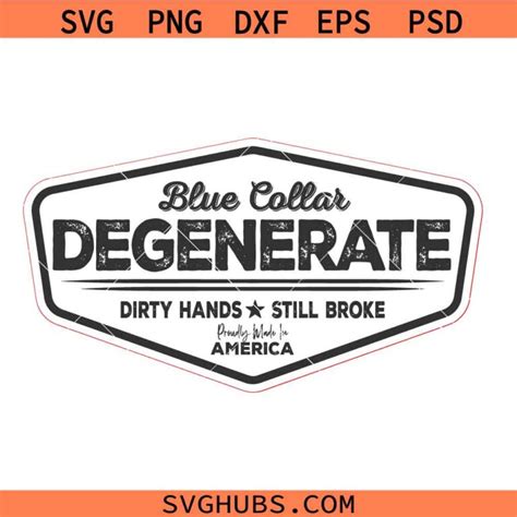 Blue Collar Degenerate Hat Patch Svg Still Broke Svg Hat Patch Svg