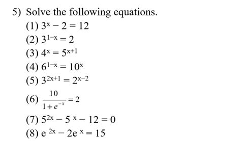 Answered Solve The Following Equations Bartleby