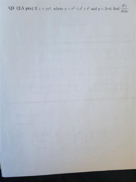 Solved Q Pts If Z Xey Where X R S T And Y Rst Chegg
