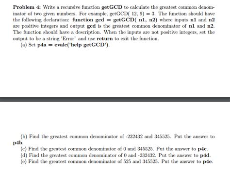 solved write a recursive function getgcd to calculate the