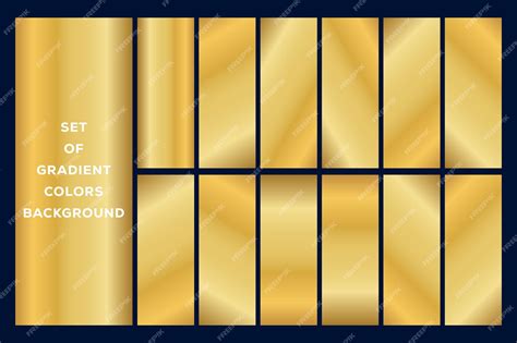 Premium Vector Gold Gradient Color Set