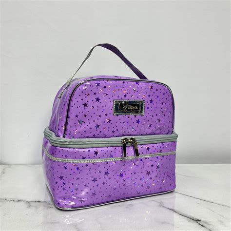 Lonchera Estilo Morral Morado Con Estrellitas Plateadas