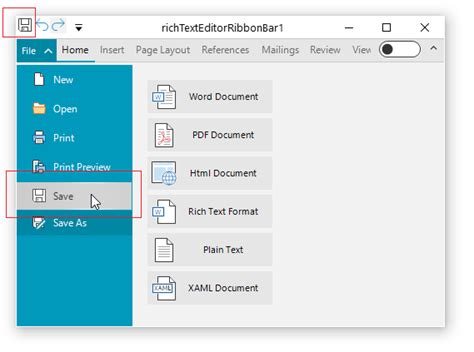 How To Achieve Custom Save Button In RichTextEditorRibbonBar Telerik UI For WinForms