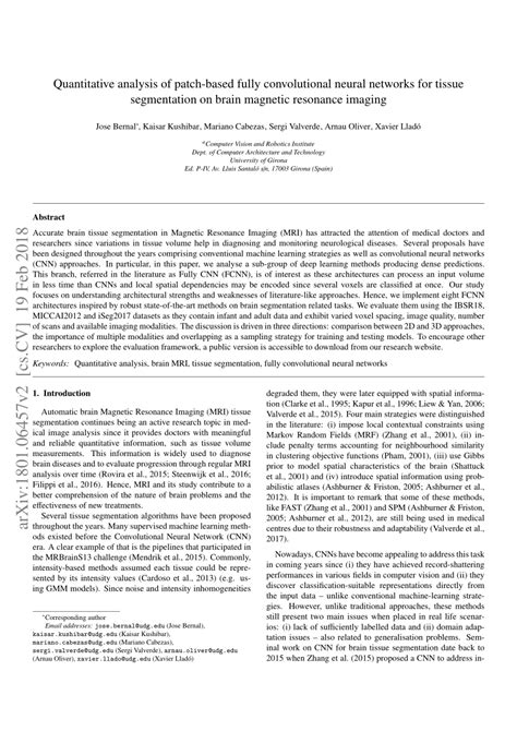 Pdf Quantitative Analysis Of Patch Based Fully Convolutional Neural Networks For Tissue