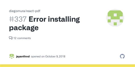 Error Installing Package · Issue 337 · Diegomurareact Pdf · Github