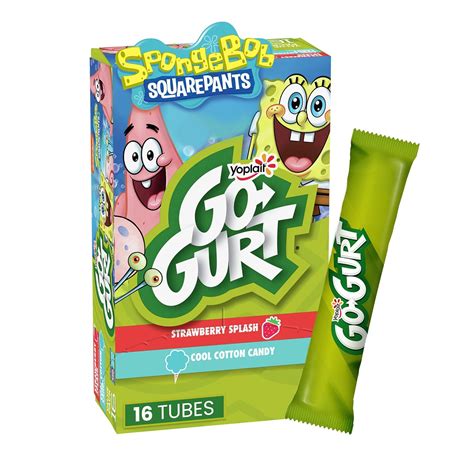 Buy Yoplait Go Gurt Low Fat Yogurt Spongebob Squarepants Variety Pack 2 Oz 16 Ct Online In