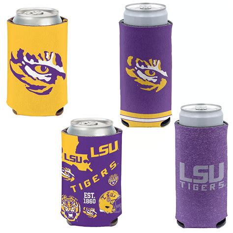 Wincraft Lsu Tigers 4 Pack 12oz Can And Slim Can Cooler Set