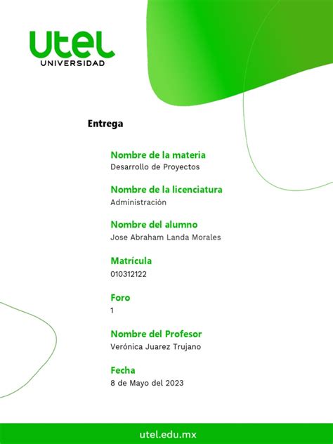 Foro 1 Desarrollo De Proyectoss Pdf Informática