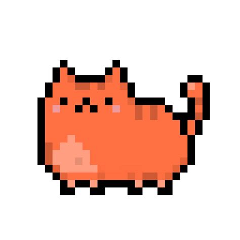 Pixilart Orange Pixel Cat By Tygur8v