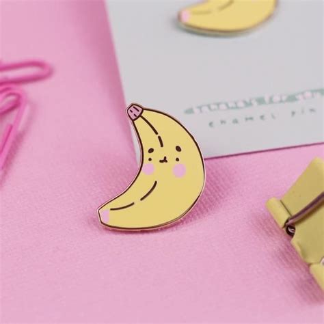 Kawaii Banana Enamel Pin Cute Enamel Pin Fruit Enamel Pins Banana Pins Cute Banana Badge Kawaii