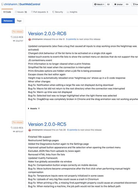 No Rc7 In Releases Section Of Github · Issue 142 · Duet3d