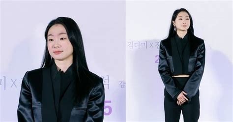 김다미 눈매는 무쌍 170cm 각선미 뽐낸 블랙 투피스룩 패션엔
