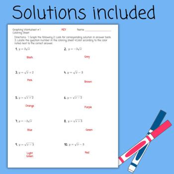 Graphing Radicals Functions Equations Coloring Sheet By VP S Classroom