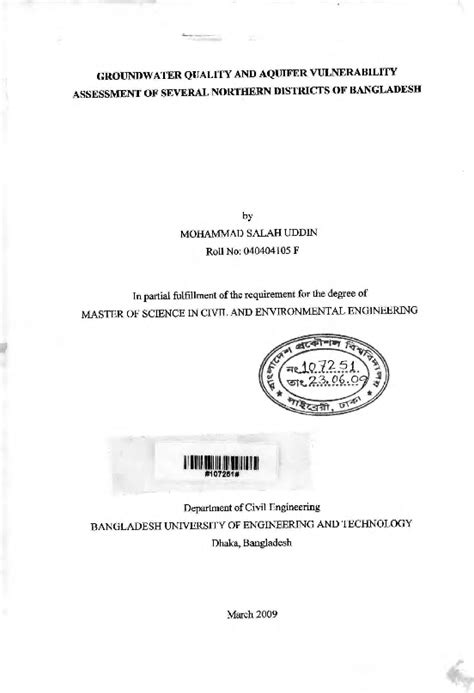 Pdf Groundwater Quality And Aquifer Vulnerability Assessment Of Several Northern Districts Of