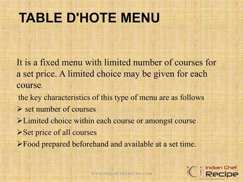 Different Between Table D Hote And A La Carte Menu Pptx