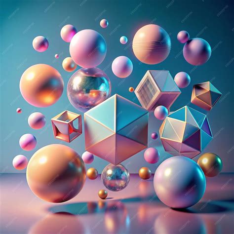 Realistic 3d Shapes Floating Background For Artful Designs Premium Ai Generated Image