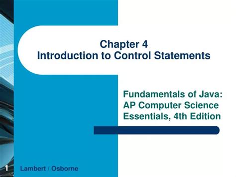 Ppt Chapter 4 Introduction To Control Statements Powerpoint Presentation Id6864583