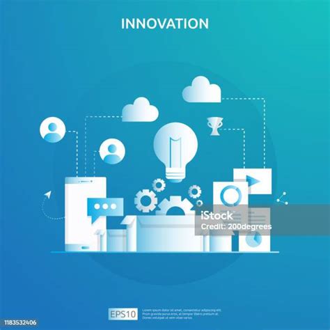 스타트업 사업을 위한 전구 램프로 혁신 아이디어 프로세스와 창의적인 사고 개념을 브레인스토밍합니다 웹 랜딩 페이지 배너 프리젠 테이션 소셜 미디어 인쇄를위한 삽화 개념에