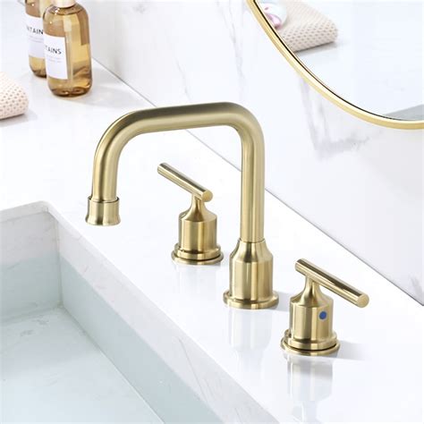 Wowow Gold Widespread 2 Handle Bathroom Sink Faucet With Drain 2320300g