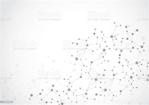 Molecular Structure Abstract Tech Background Medical Design Vector Illustration Stock