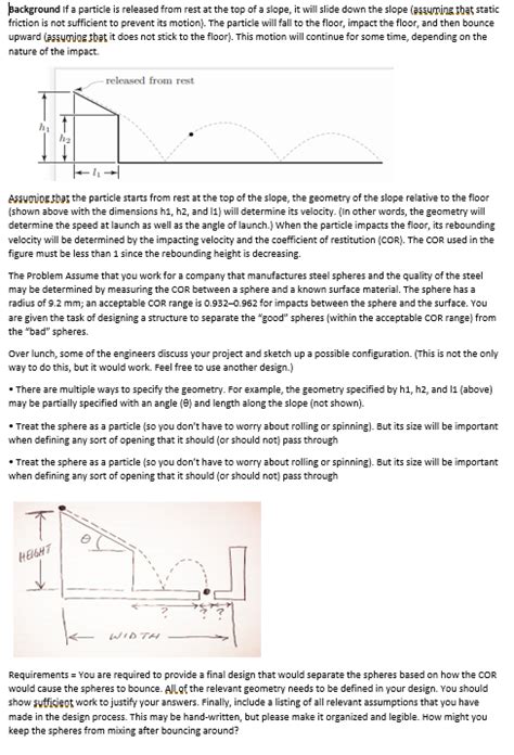 solved background if a particle is released from rest at the