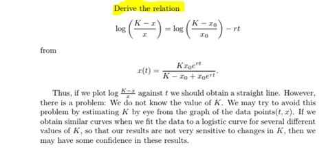 Derive The Relation Log XKx Log X Kx Rt From Chegg Com