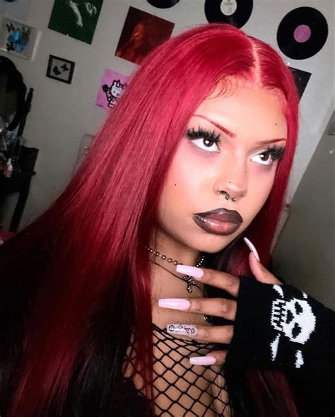 Pin By Lets Unpack This On Black Alt Girls Ideal Makeup Afro Goth