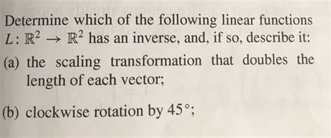 solved determine which of the following linear functions l