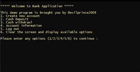 github evilprince2009 console banking system a basic banking system