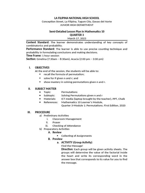 Solving Permutation Given N And R Pdf Permutation Mathematics