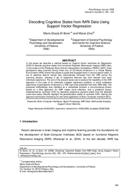 Pdf Decoding Cognitive States From Fmri Data Using Single Hidden