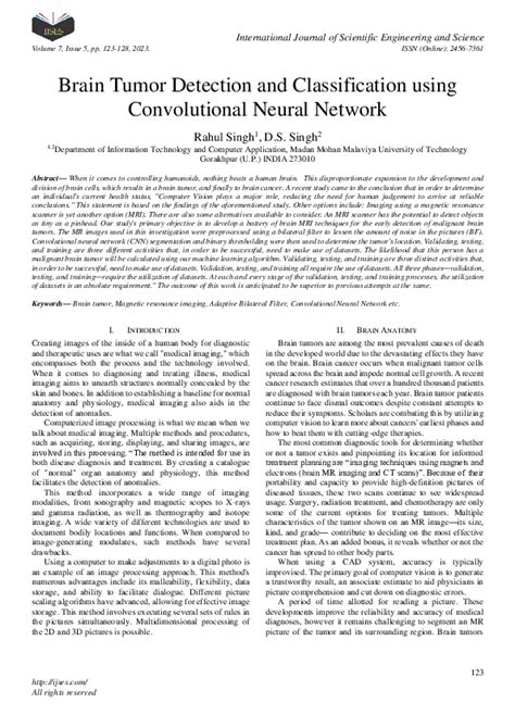 pdf brain tumor detection and classification using convolutional