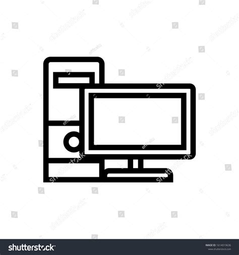 Computer Monitor System Unit Icon Line Stock Vector Royalty Free Shutterstock