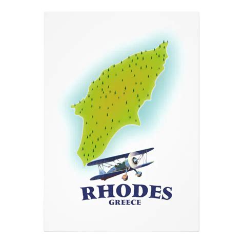Rhodes Greece Island Map Travel Poster Photo Print Zazzle