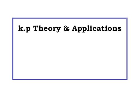 Kp Perturbation Theory Théorie Kp Docsity