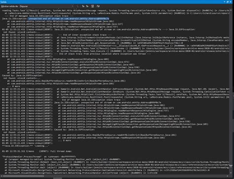 C Unexpected End Of Stream On Comandroidokaddress999f0c7e
