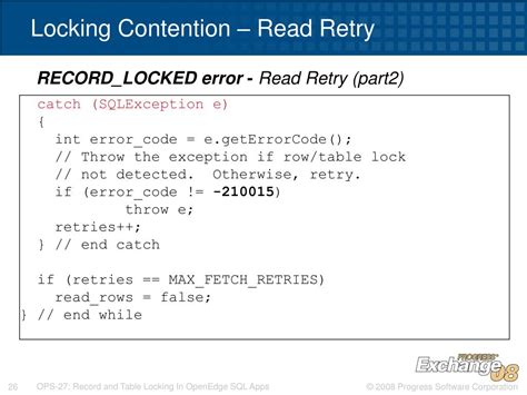 Ppt Ops 27 Understanding Record And Table Locking In Openedge ® Sql Applications Powerpoint