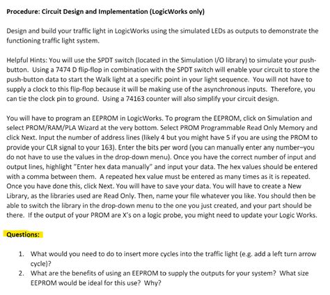 Objective To Design And Simulate A Traffic Light Chegg
