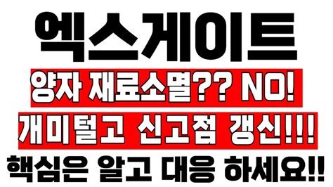 엑스게이트 주가분석 양자 재료소멸 아닙니다 이구간 확인하세요 엑스게이트 엑스게이트주가전망 이교수 Youtube