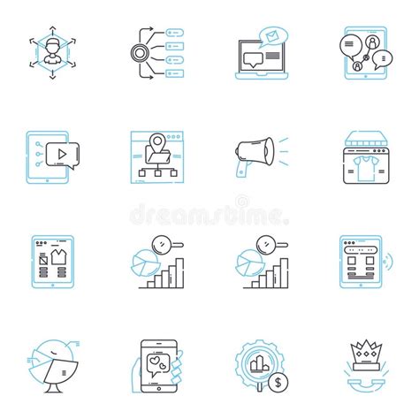 Data Commerce Linear Icons Set Analytics Online Big Data Transactions Personalization E